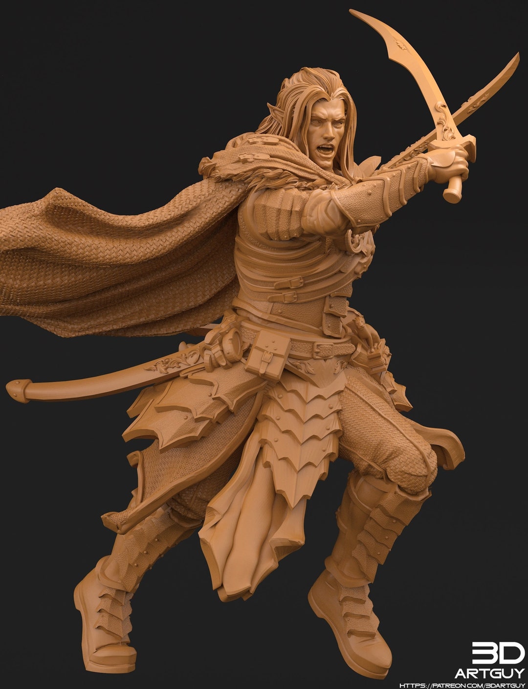 Elf Drow Ranger 3d Printed Model [by 3dartguy] Etsy