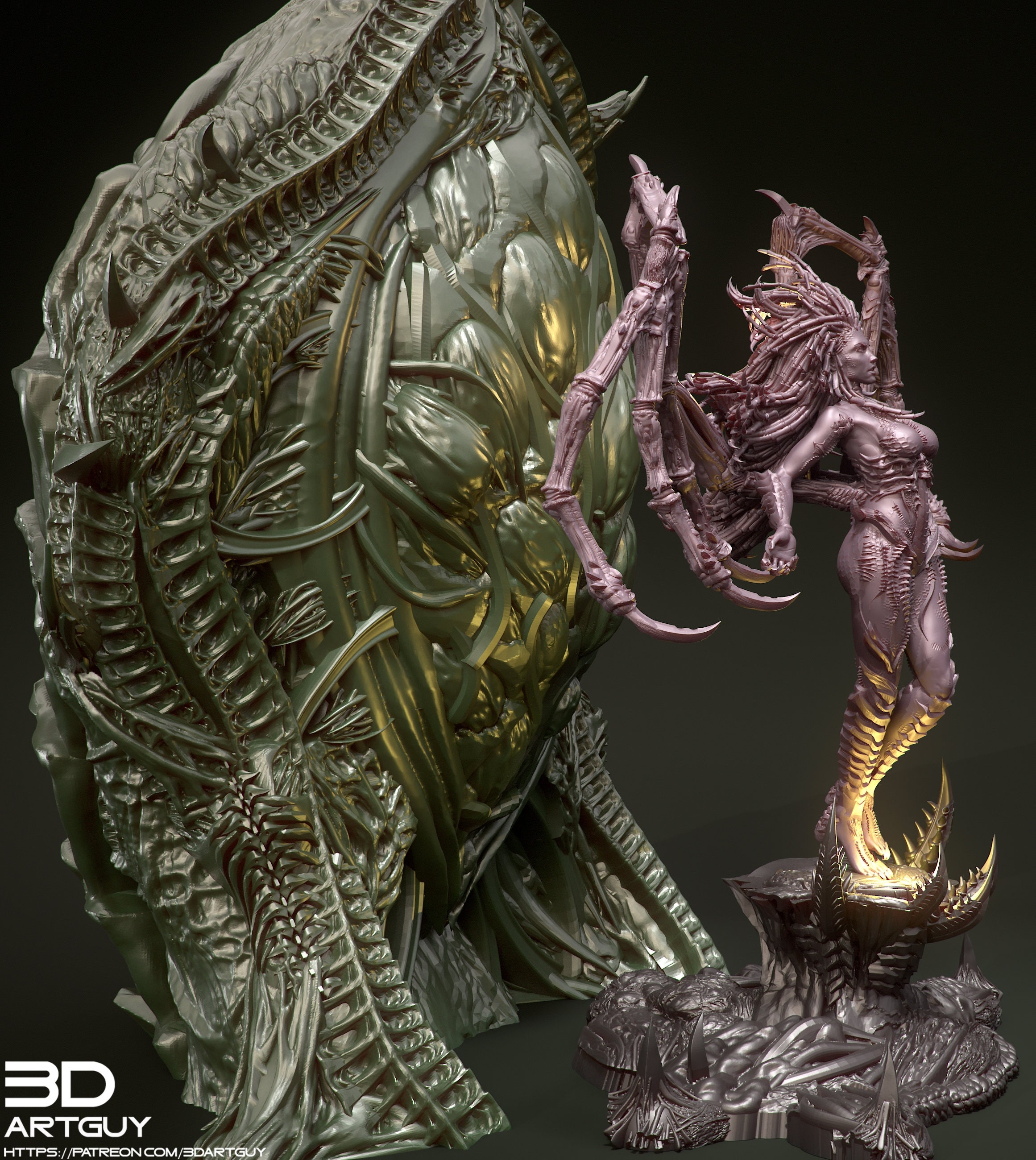 Infested Human Alien Hybrid 3d Printed Model by 3dartguy - Etsy UK
