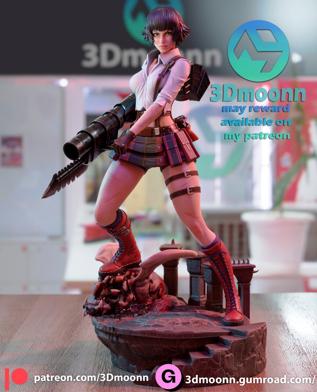Female Devil Hunter 3d Printed DIY Resin Statue Kit / Figurine by ...