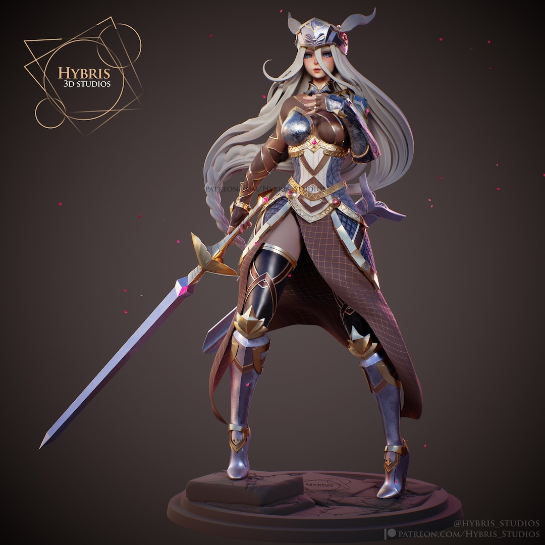 Valkyrie Lenneth UNPAINTED 3D Printed DIY Resin Statue Kit / Figurine ...