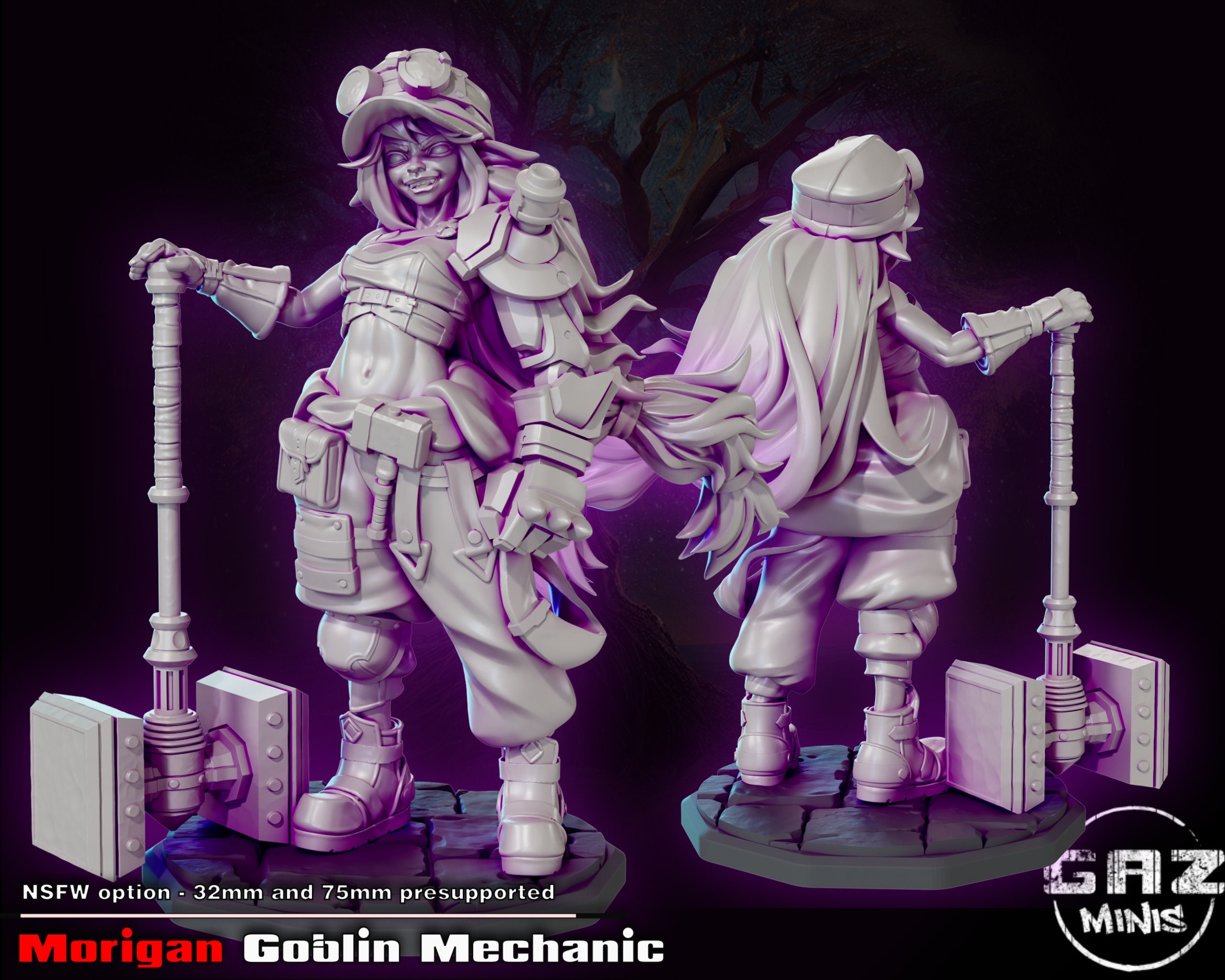 Morigan Goblin Mechanic 3d Printed Model by Gaz Minis - Etsy UK