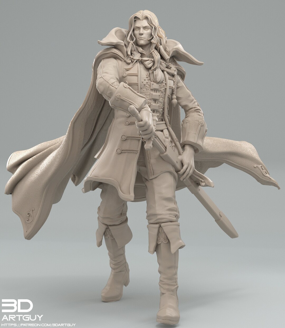 Alucard Vampire Noble Fanart 3d Printed Model by 3dartguy - Etsy New ...
