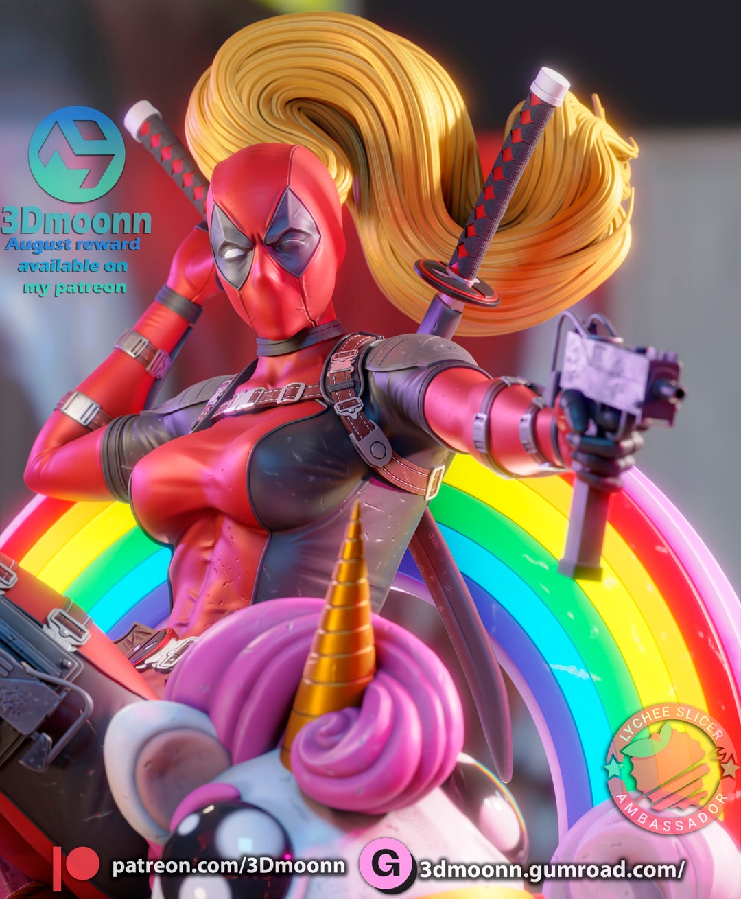 Lady Deadpool 3d Printed DIY Resin Statue Kit / Figurine [by 3dmoonn ...