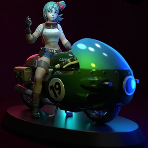 Bulma on Bike UNPAINTED 3d Printed DIY Resin Statue Kit / Figurine by ...