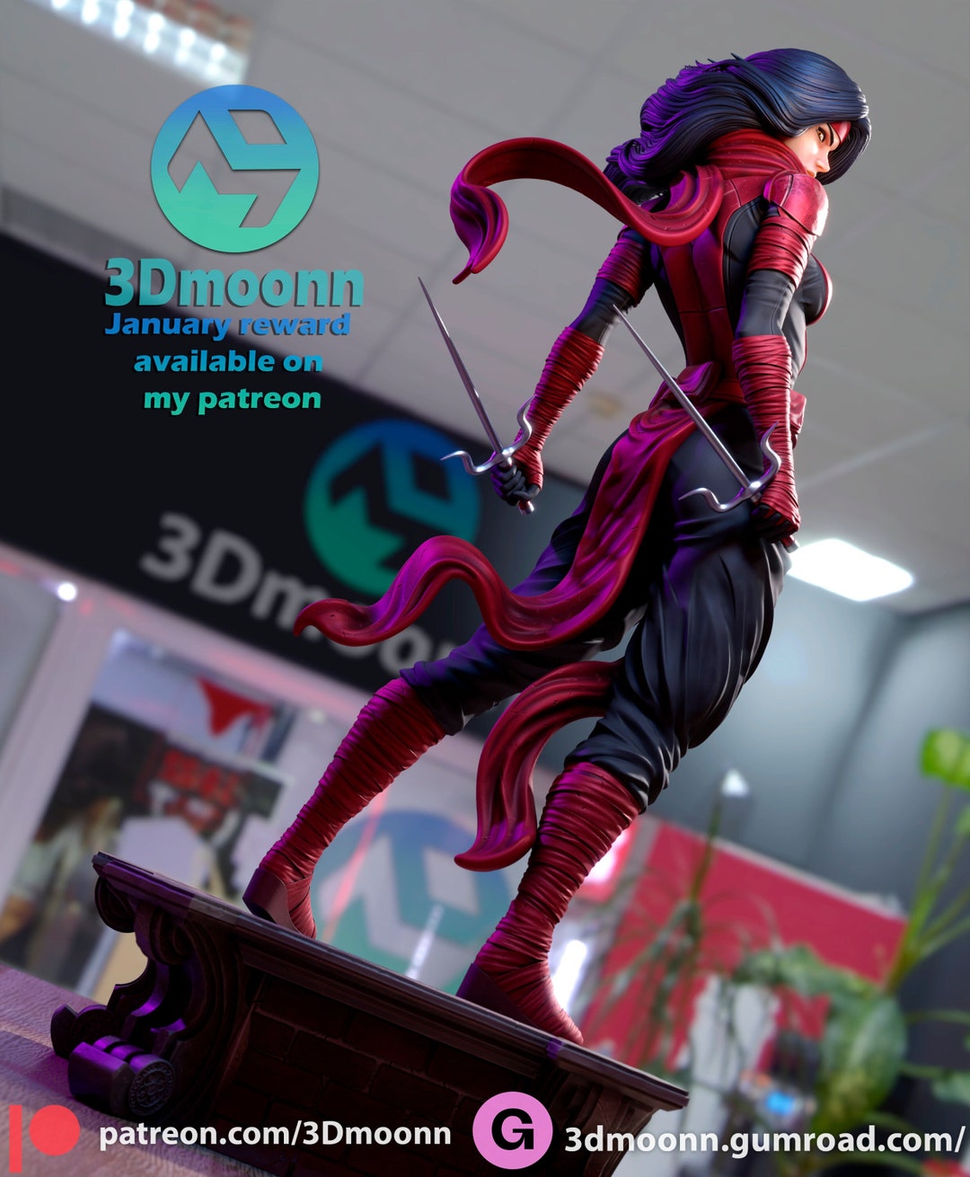 Elektra, Assassin 3d Printed DIY Resin Statue Kit / Figurine [by ...