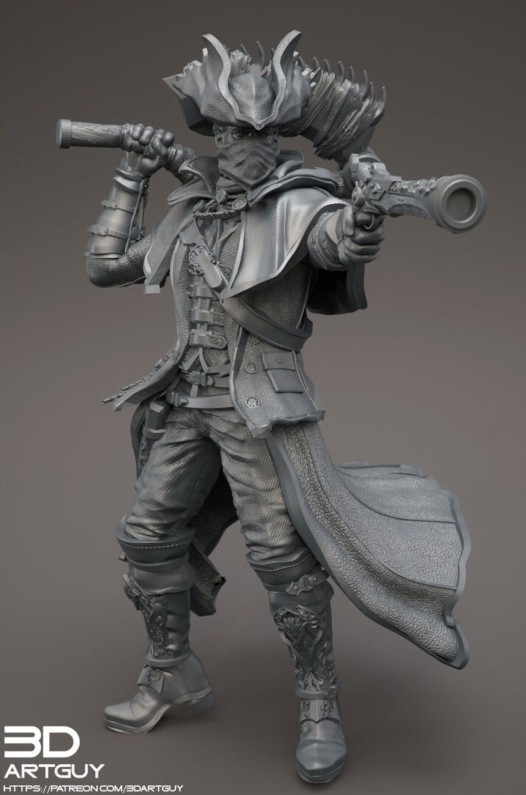 Gothic Hunter Model / Diorama Grimdark 3d Printed Model [by 3dartguy ...