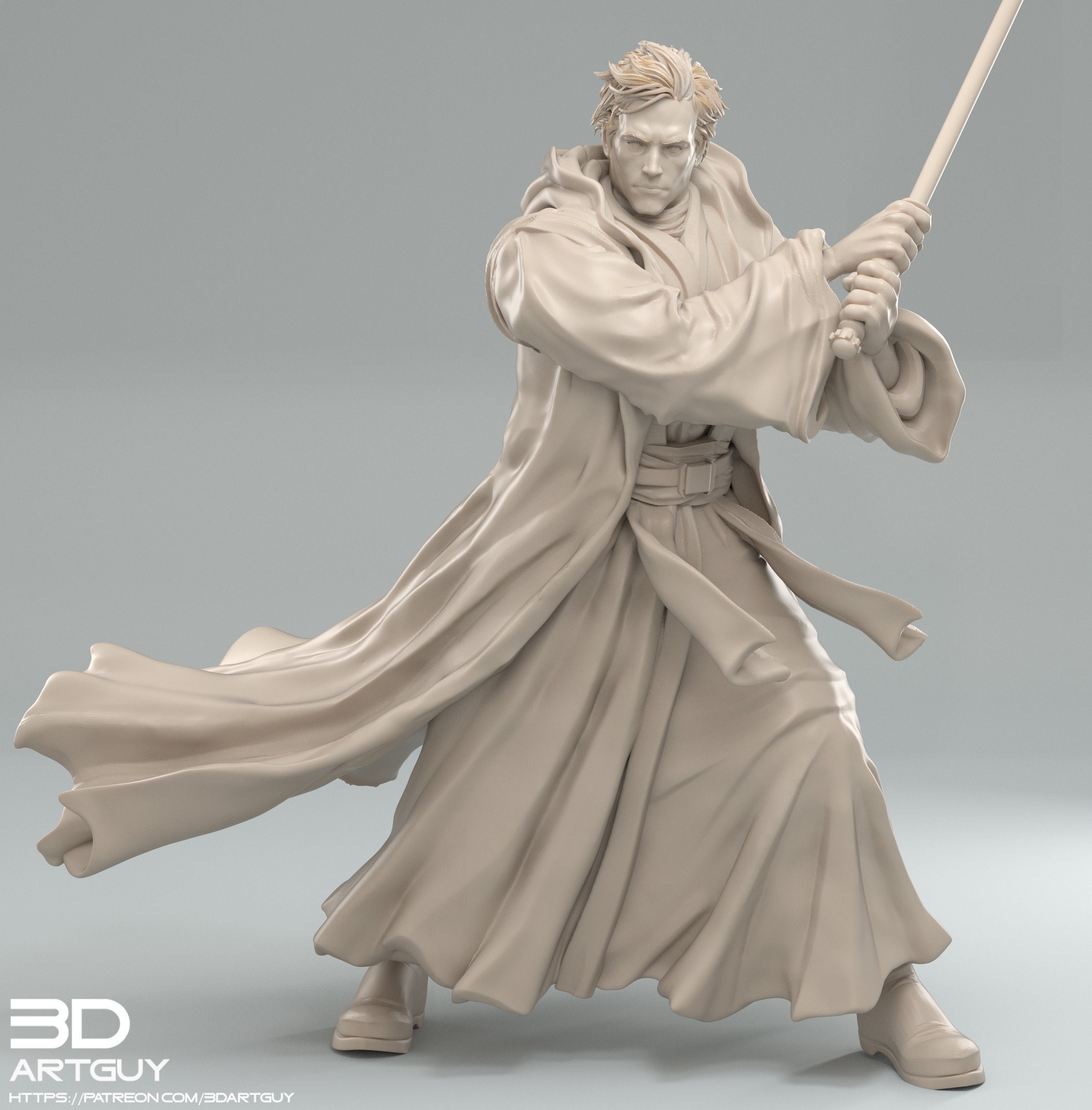 Mystery Warrior Jedi Fanart 3d Printed Model by 3dartguy - Etsy