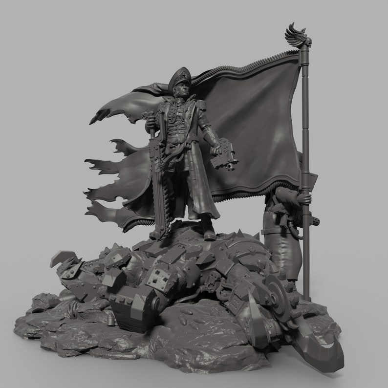 Imperial Commissar Officer Model / Diorama Grimdark 3d Printed - Etsy