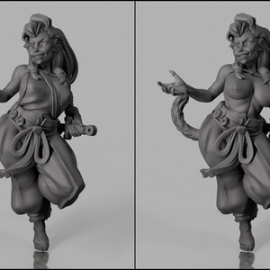 Nisha, Catgirl 3d Printed Model by Gaz Minis - Etsy