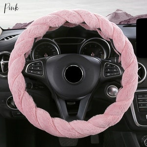 Short Plush Spiral Steer Wheel Cover, Universal Winter Warm Wheel Cover ...