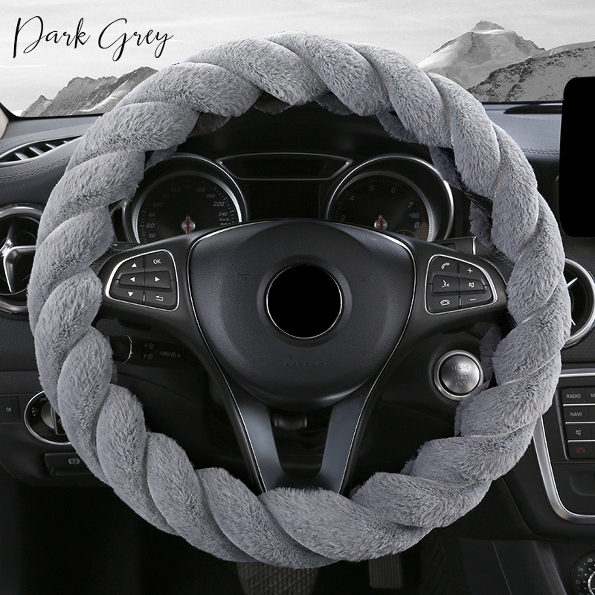 Short Plush Spiral Steer Wheel Cover Universal Winter Warm - Etsy