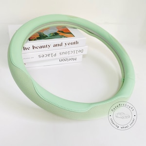 Candy Green Ice Silk Leather Steering Wheel Cover, Breathable Steer ...