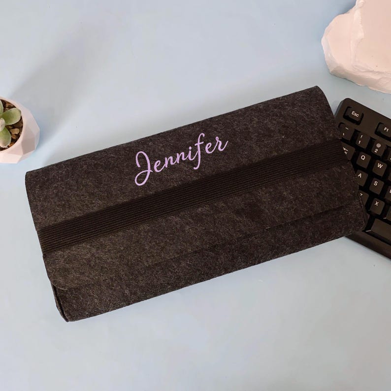 Embroidered Felt Keyboard Sleeve, Custom Name Cover, Protective Bag (60 ...