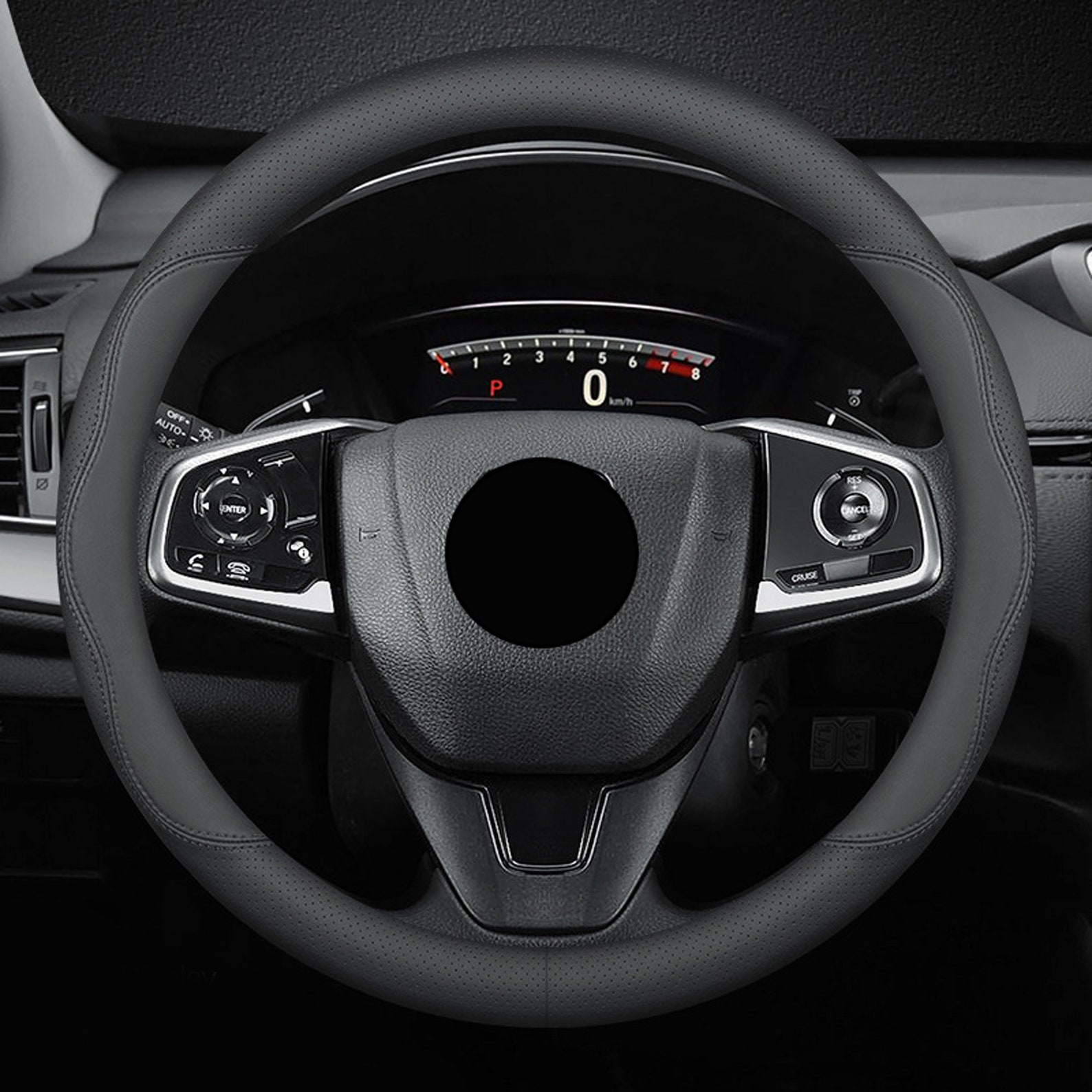 Black Modern Steering Wheel Cover for Men Minimalist Leather - Etsy