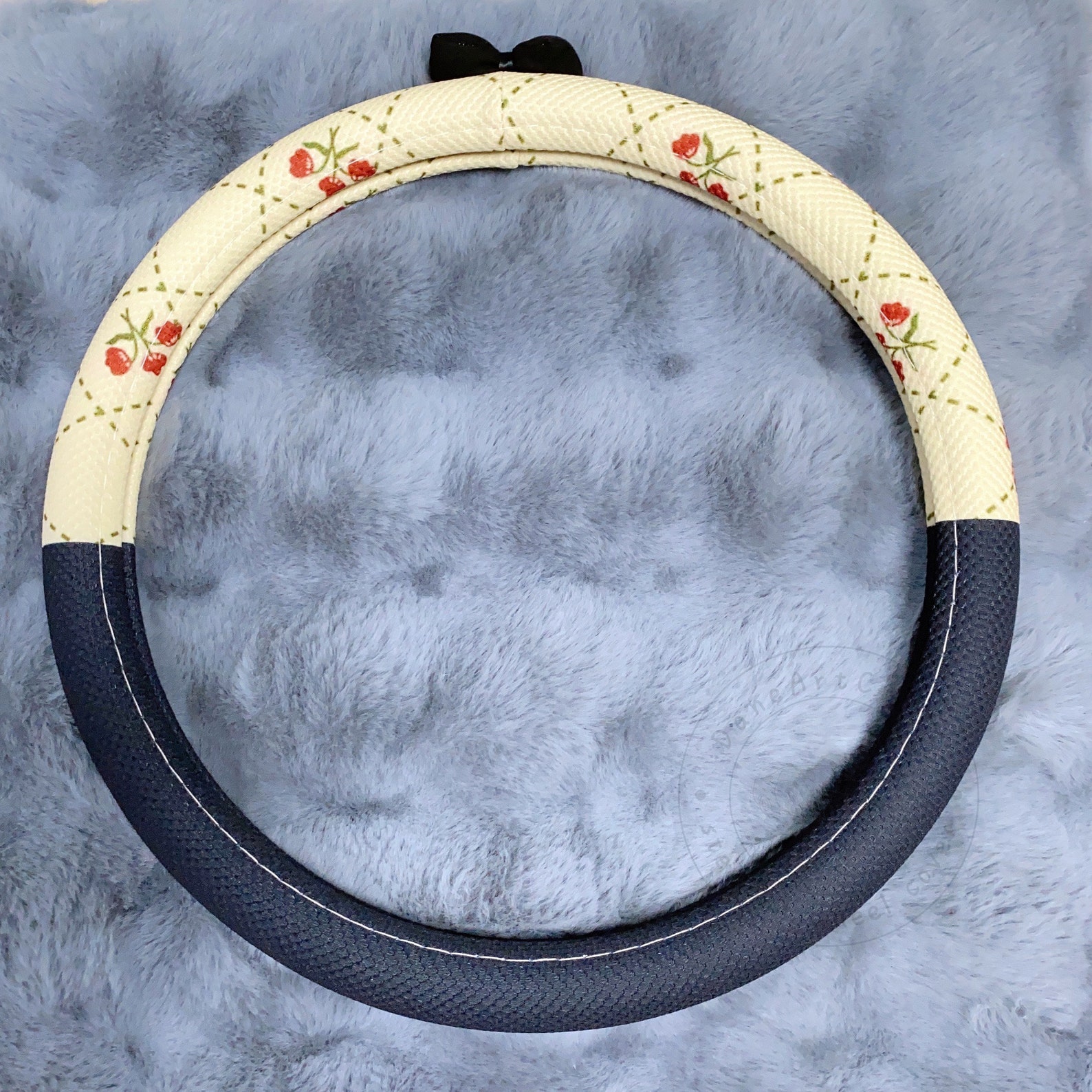 Lovely Cherry Steer Wheel Cover, Cute Bowknot Steering Wheel Cover, Non ...