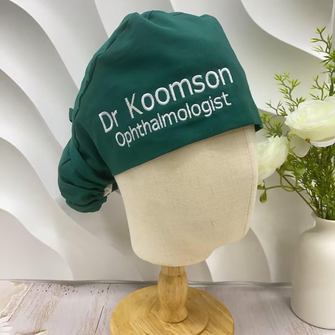 Embroidered Surgical Scrub Cap for Women, Custom Cotton Scrub Cap With ...