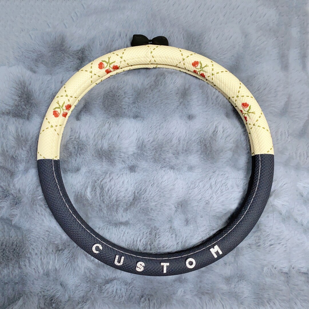 Lovely Cherry Steer Wheel Cover, Cute Bowknot Steering Wheel Cover, Non ...