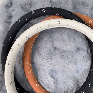 Cute Smile Face Steering Wheel Cover for Women, Personalized Car Handle ...