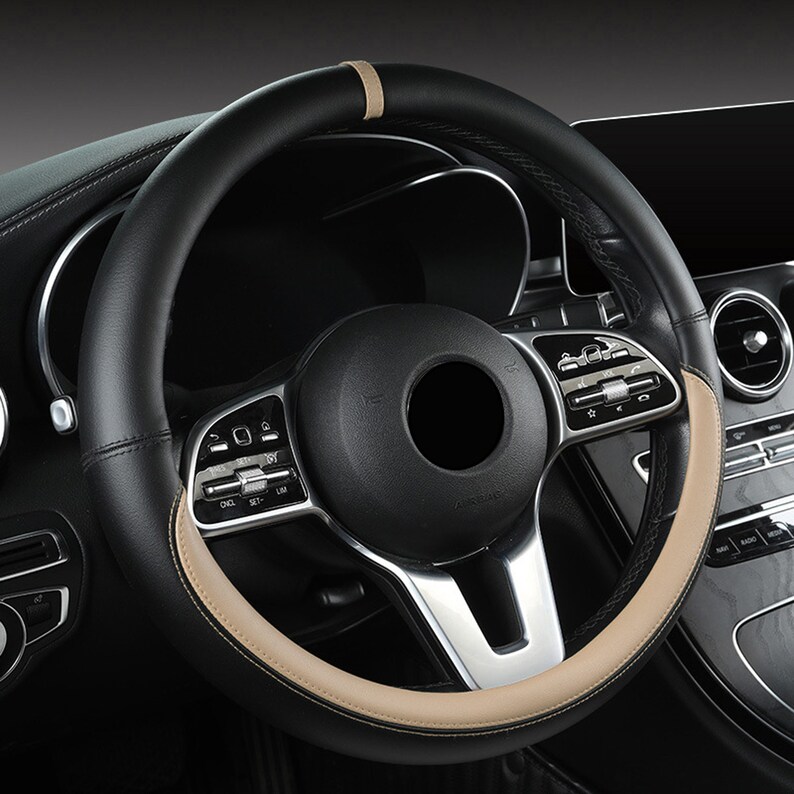 Minimalist Leather Steering Wheel Cover Black Steer Wheel - Etsy