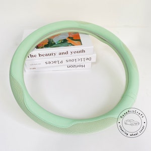 Candy Green Ice Silk Leather Steering Wheel Cover, Breathable Steer ...