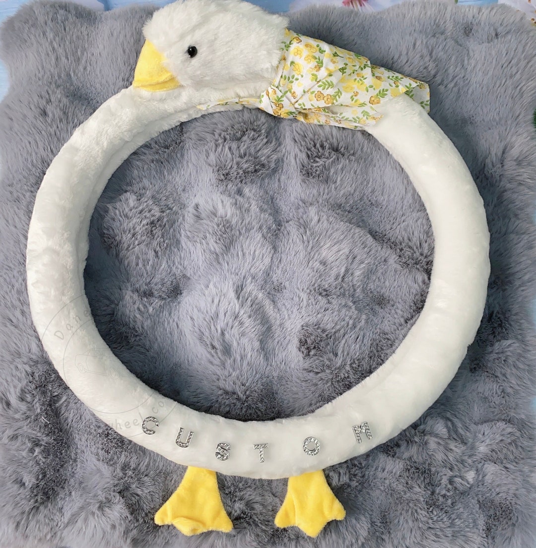 Cute Duck Steering Wheel Cover for Women, Warm Plush Steering Wheel ...