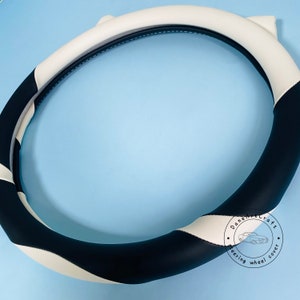 Cute Cat Ear Steering Wheel Cover, Creative Black White Steering Wheel ...