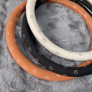 Cute Smile Face Steering Wheel Cover for Women, Personalized Car Handle ...
