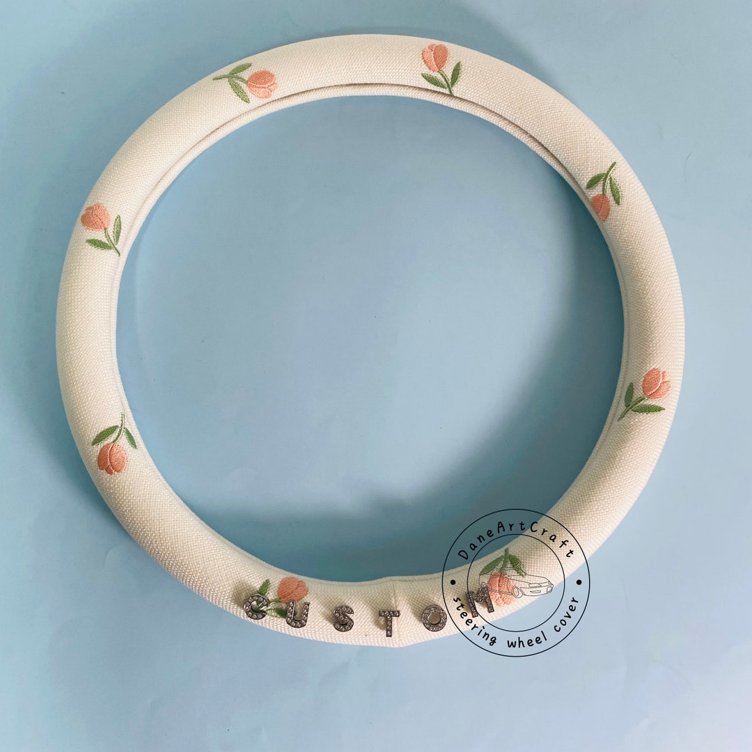 Cute Tulip Steering Wheel Cover for Women, Bear Car Steering Wheel ...