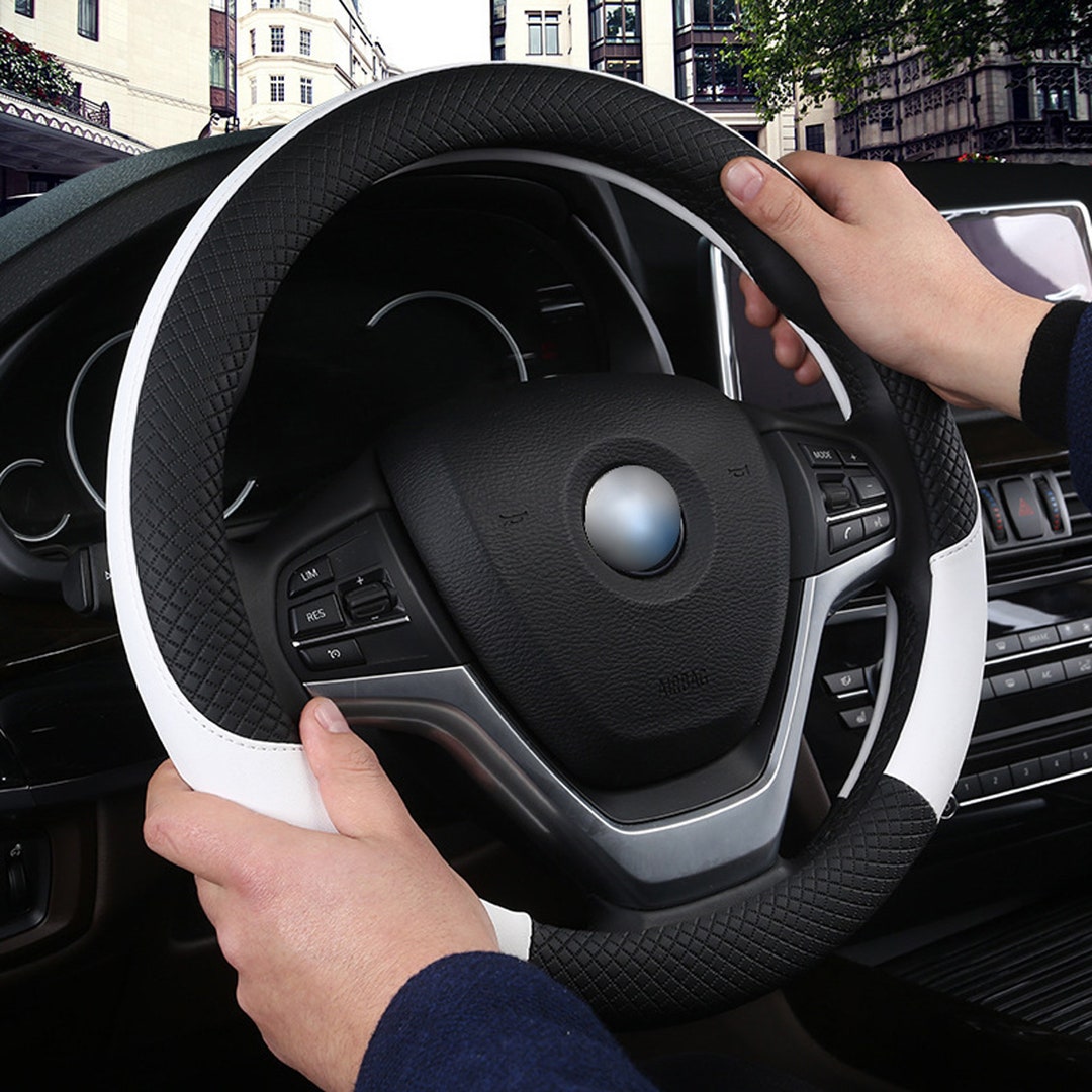 15''modern Steer Wheel Cover Leather Steering Wheel - Etsy