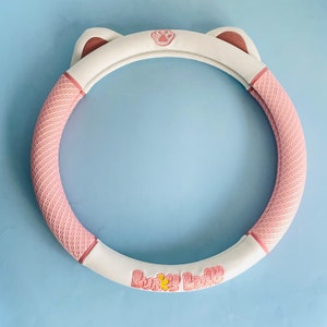 Cute Cat Ear Steer Wheel Cover, Embroidery Steering Wheel Cover, Non ...