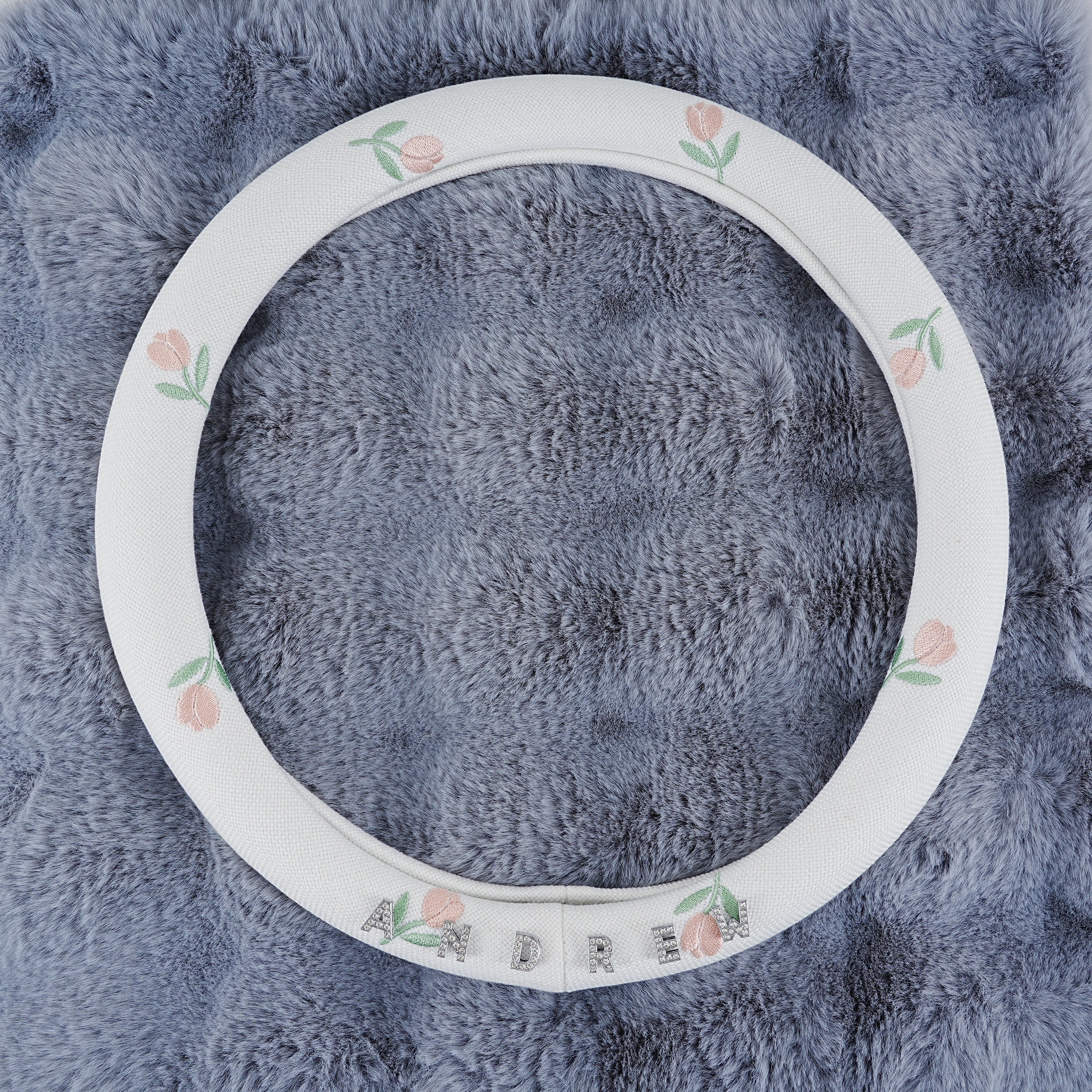 Cute Tulip Steering Wheel Cover for Women, Bear Car Steering Wheel ...