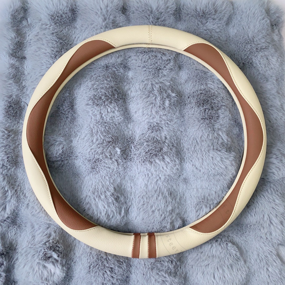 Minimalist Bear Ear Leather Steering Wheel Cover, Black Steer Wheel ...