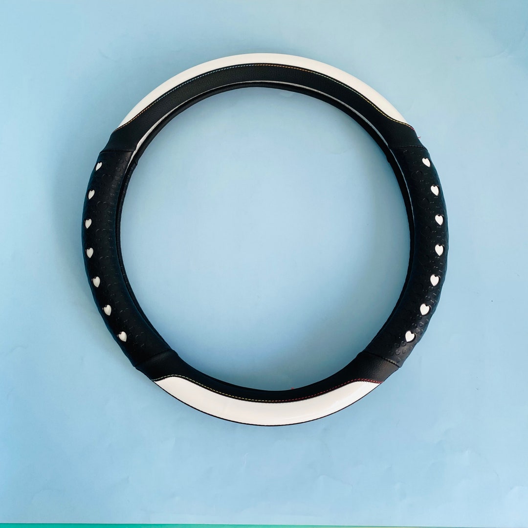 Fashion Heart Style Steering Wheel Cover, Black Steering Wheel Cover ...