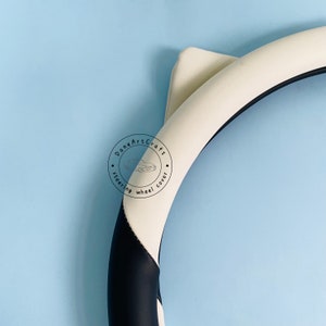 Cute Cat Ear Steering Wheel Cover, Creative Black White Steering Wheel ...