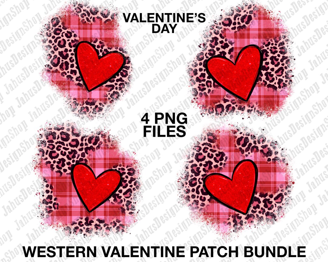 Valentine's Day Patch Png, Western Patch Bundle, Leopard Patch Png ...