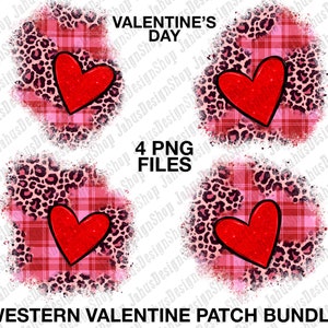 Valentine's Day Patch Png, Western Patch Bundle, Leopard Patch Png ...