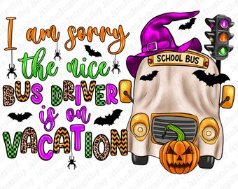Halloween School Bus PNG Spooky School Bus Driver Vehicle Bus - Etsy