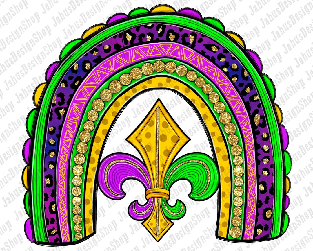 Mardi Gras Fleur De Lis Rainbow Png, Mardi Gras Png, Mardi Gras Rainbow ...
