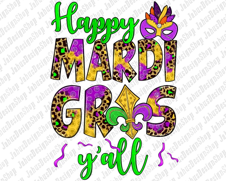 Happy Mardi Gras Y'all Png Sublimation Design Mardi Gras - Etsy