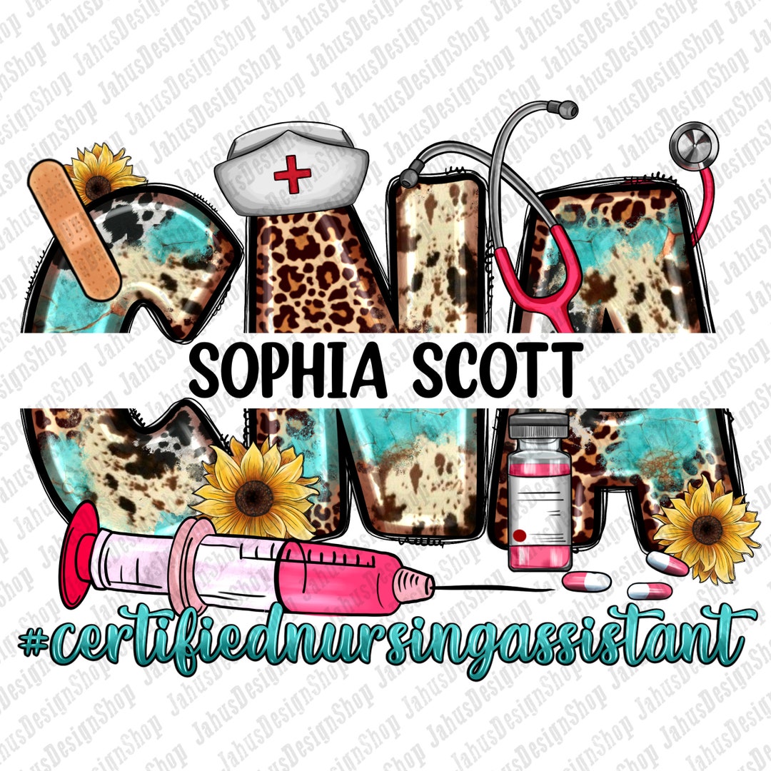 Personalized CNA Png Sublimation Design Download, CNA Nurse Png ...