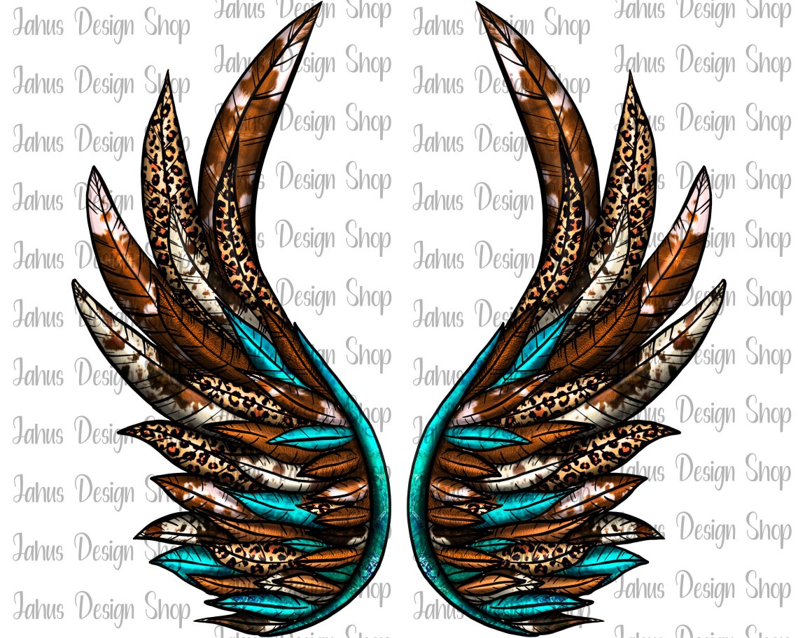 Western Angel Wings PNG, Western Pattern, Leopard PNG, Cowhide Pattern ...