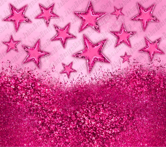 Pink Glitter Stars