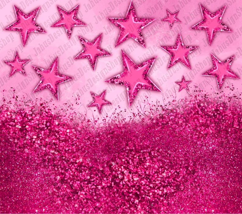 Pink Glitter Star Tumbler Png Sublimation Design 20oz Skinny - Etsy