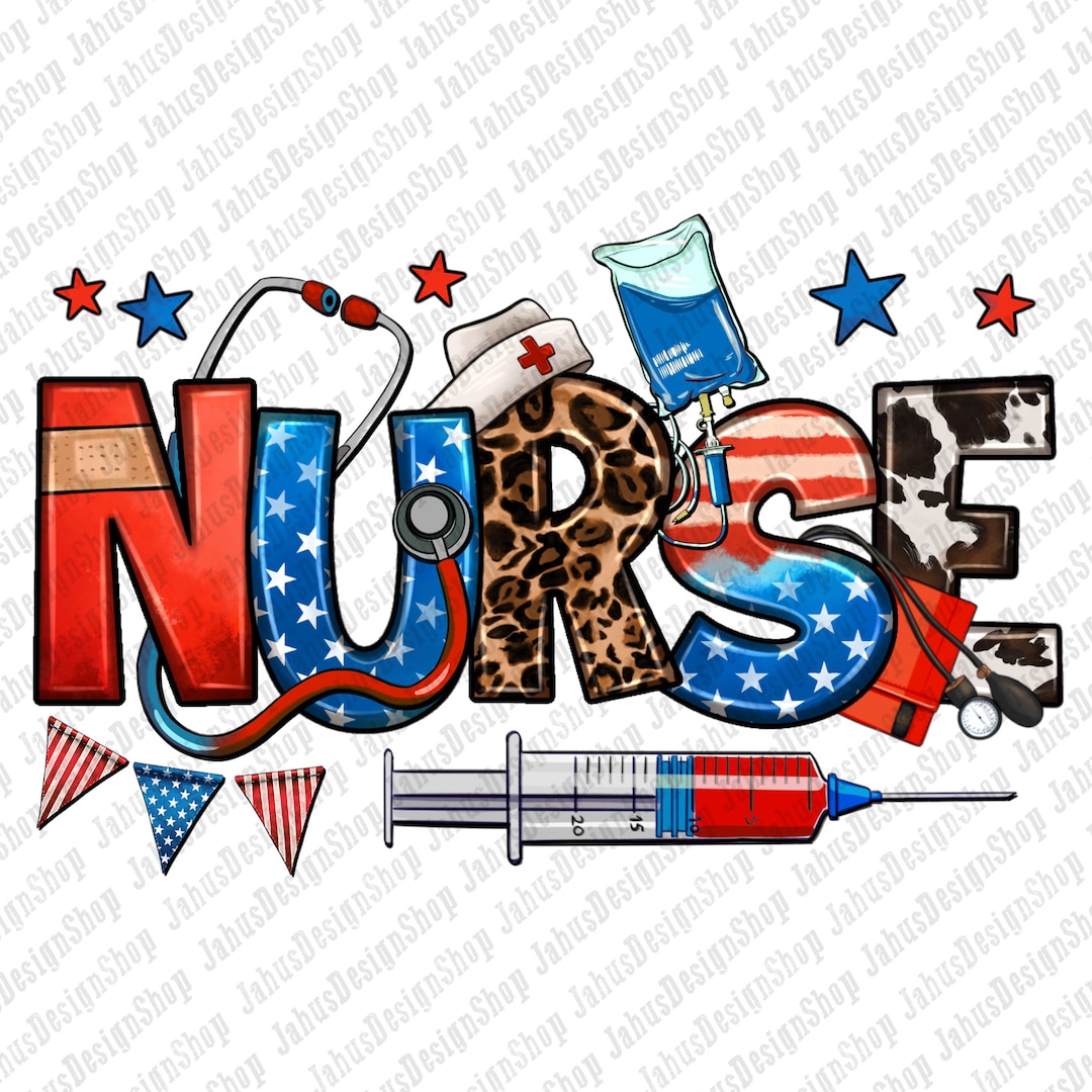4th of July Nurse Png Sublimation Design Download, USA Png, American ...