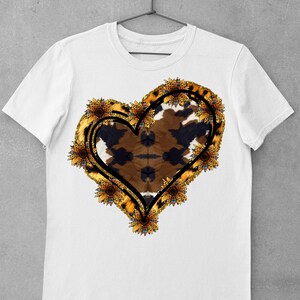 Western Heart Png Sublimation Design, Cowhide Heart Png, Leopard Heart ...
