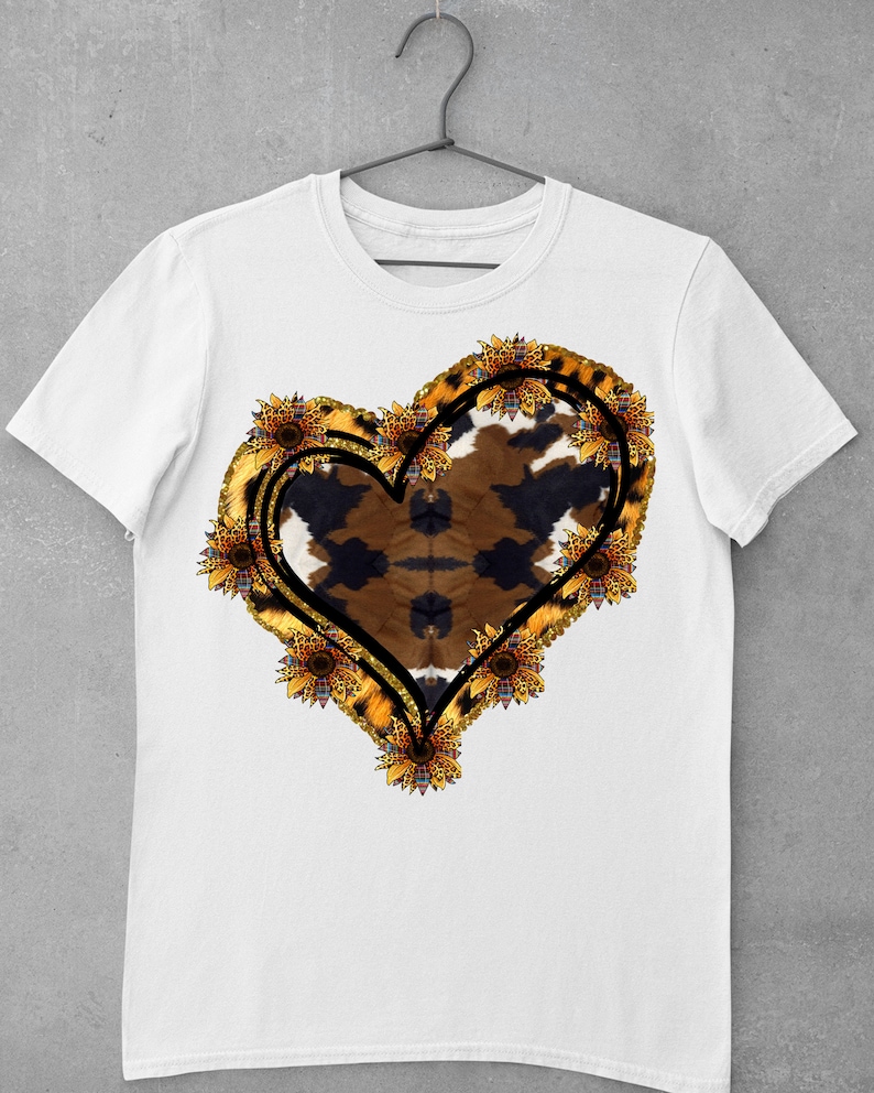 Western Heart Png Sublimation Design, Cowhide Heart Png, Leopard Heart ...