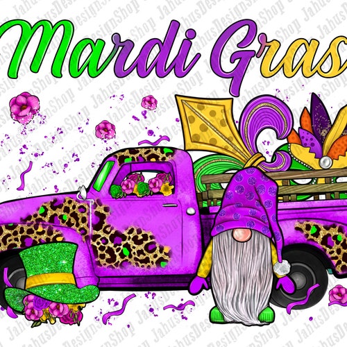 Mardi Gras Truck Gnome Png Sublimation Design Mardi Gras Png - Etsy