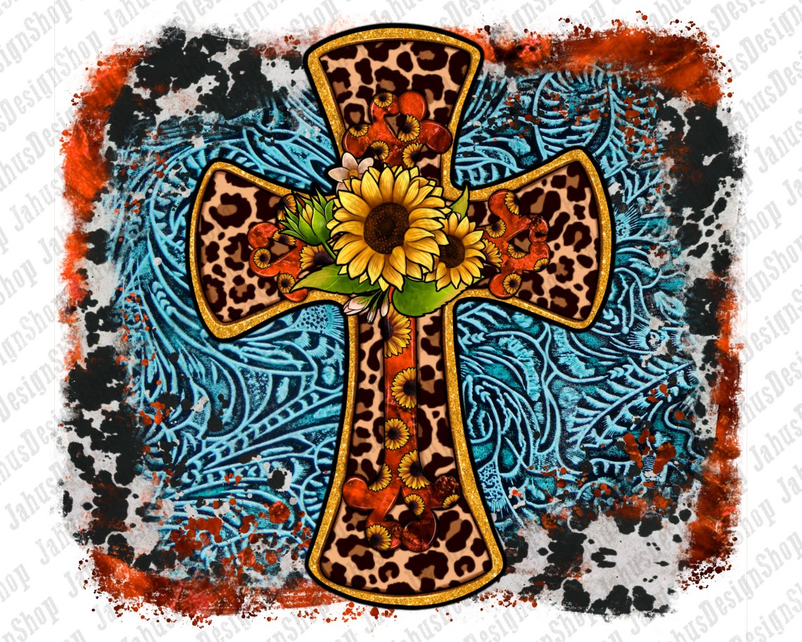 Western Cross Distressed Background Png Design Western Cross - Etsy