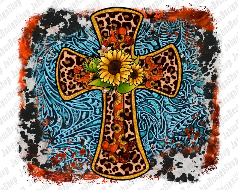 Western Cross Distressed Background Png Design Western Cross - Etsy