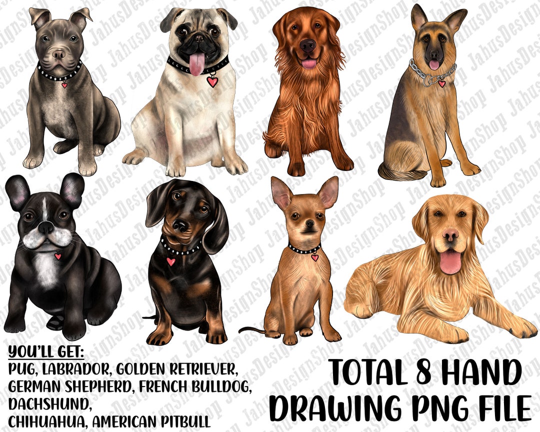 Dog Portrait Bundle Design PNG, Animal Bundle, Dog Bundle, Dog ...
